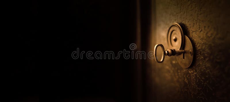 Key and Keyhole Banner, Free Space for Text, Keep Secrets Concept Stock ...