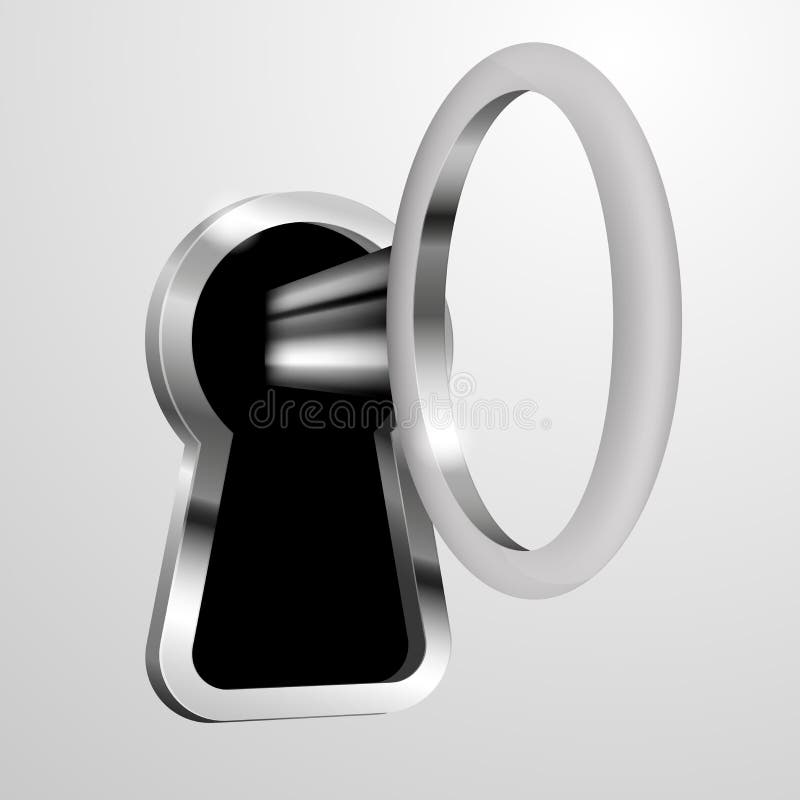 Key in keyhole stock illustration. Illustration of closeup - 47395327