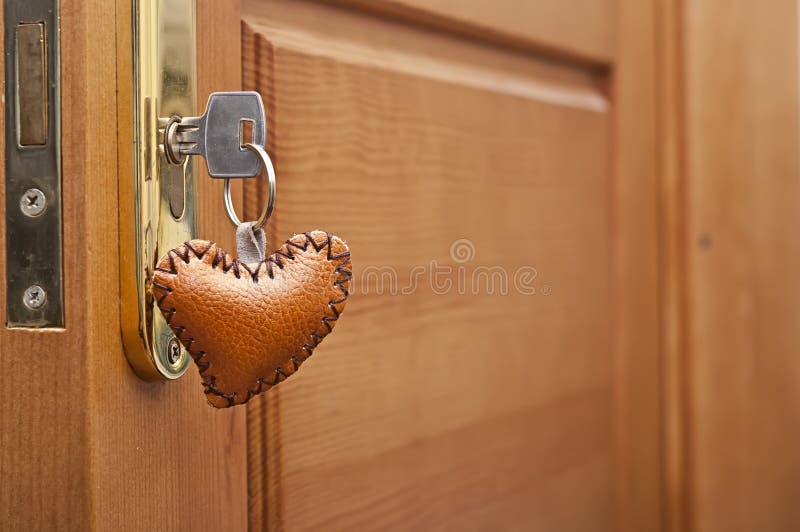 Key in keyhole stock image. Image of iron, lock, door - 34688177