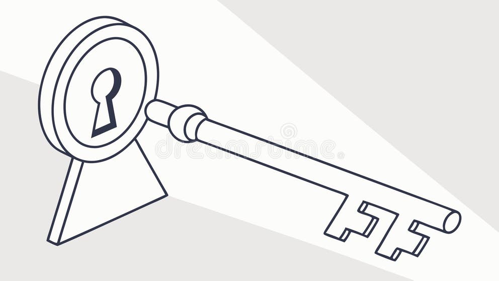 Key in a Keyhole, Unlocking Opportunities, Solution Concept, Vector ...