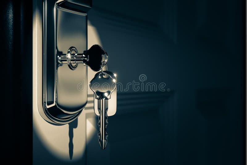 The Key is in the Knob Door Stock Illustration - Illustration of ...