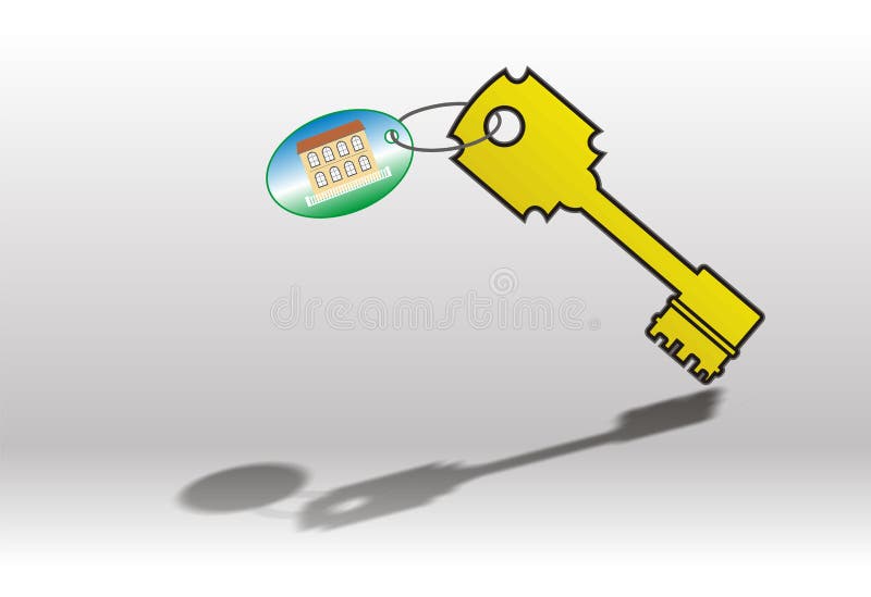 Key with label stock illustration. Illustration of realty - 7435653