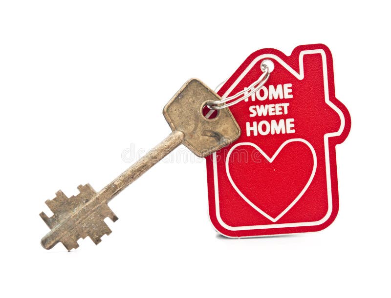 Key with label home stock photo. Image of metal, label - 35998636