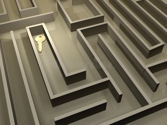 Key in labyrinth stock image. Image of labyrinth, entrance - 1574409