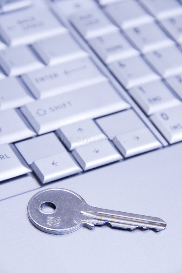 Key on laptop keyboard stock photo. Image of open, information - 13485316
