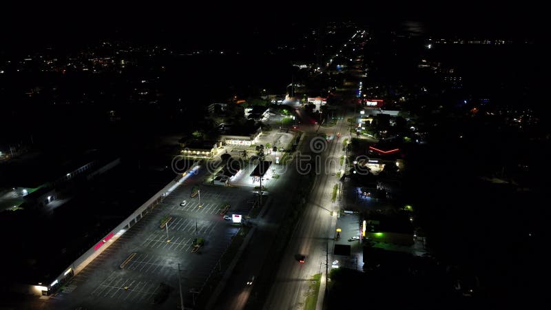 Night Aerial Rise St Augustine Florida Over Bridge of Lions 4k Stock ...