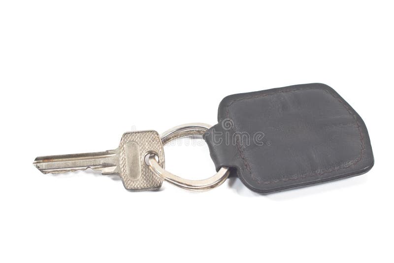 Key with leather tag stock image. Image of leather, entry - 39724357