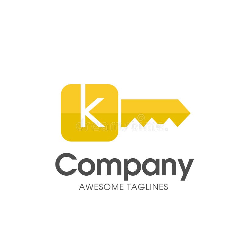 Key logo with letter K stock vector. Illustration of icon - 98375965
