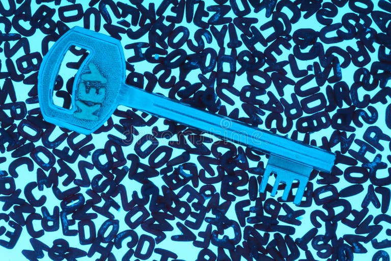 Key and letters stock photo. Image of scattered, blue - 2247712