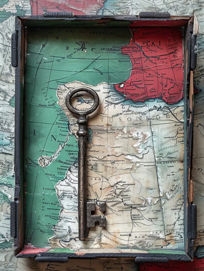 Key Lies Inside Wooden Box Painted Red and Green Stock Photo - Image of ...