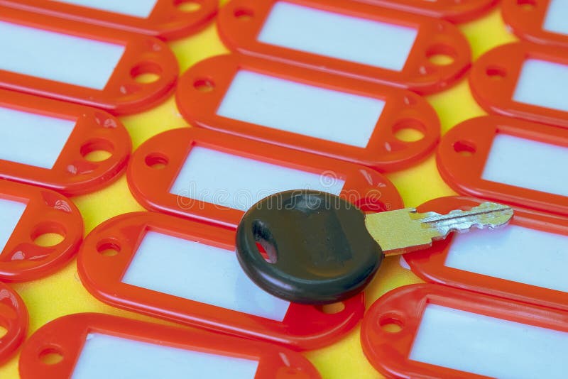 The Key Lies on the Set of Empty Tags for Keys Stock Image - Image of ...
