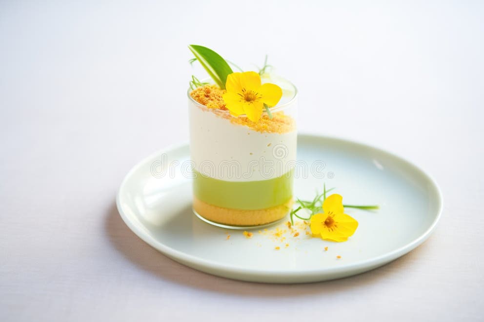 Key Lime Mousse with Lime Zest and a Thin Lime Slice Stock Photo ...