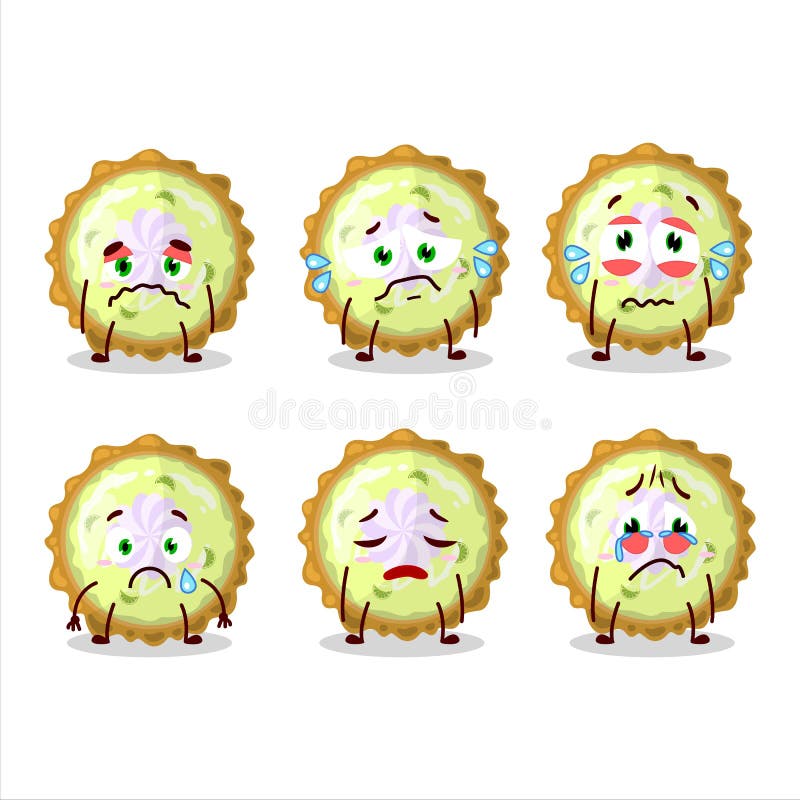Key Lime Pie Cartoon Character with Sad Expression Stock Vector ...