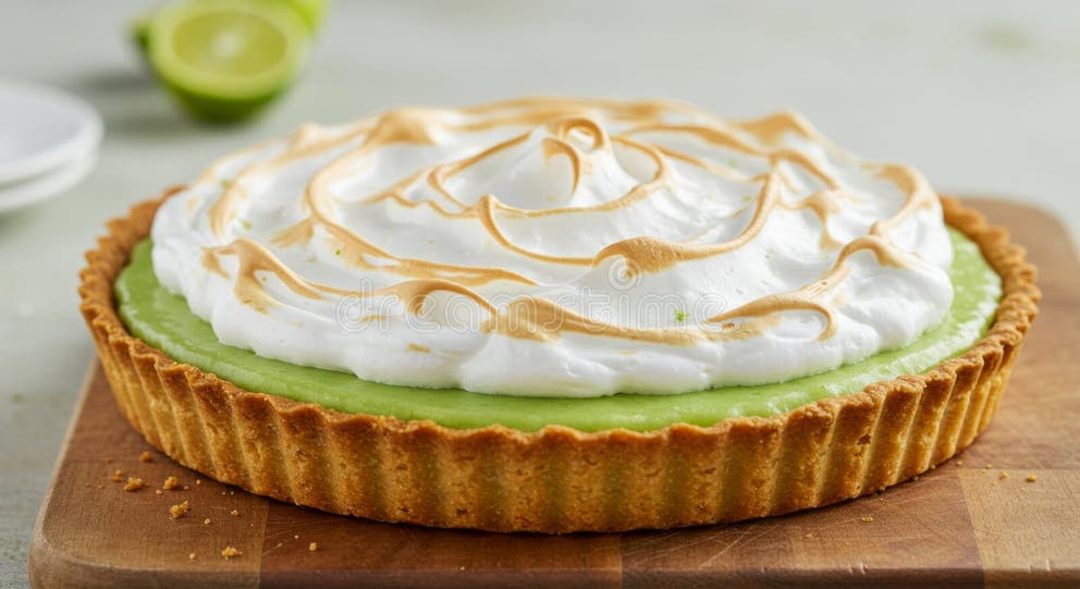 Key Lime Pie with Fluffy Meringue Topping Stock Illustration ...
