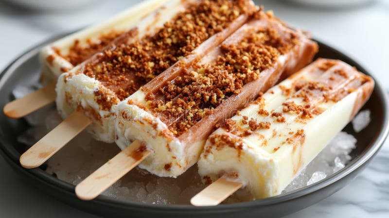 Key Lime Pie Ice Pops Assorted Ice Cream Bars with Crumbled Toppings on ...