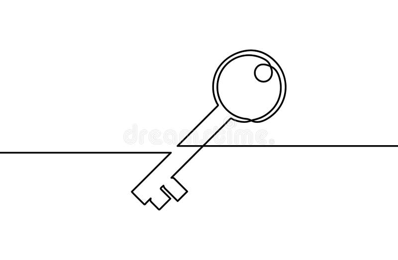 Key Line Background. One Continuous Line Drawing of Key. Key Line Icon ...