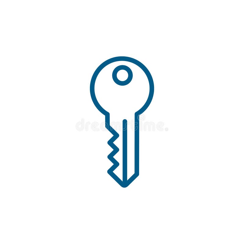 Key Line Blue Icon on White Background. Blue Flat Style Vector ...