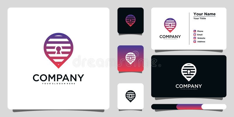 Key Location Logo Design Template with Gradient Unique. Premium Vector ...
