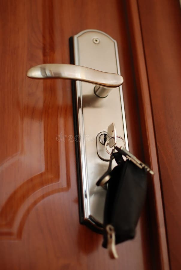 Key in lock stock photo. Image of protect, unlock, security - 14028588