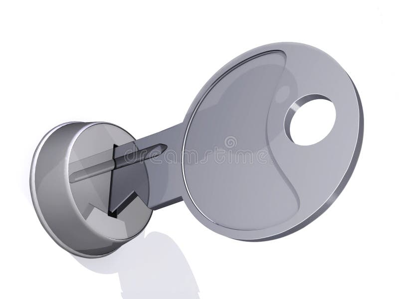 Key in the lock stock illustration. Illustration of defense - 17066297