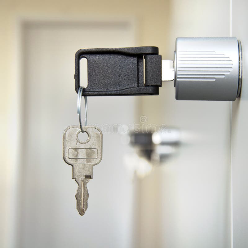 Key in lock stock image. Image of protection, closeup - 20535089