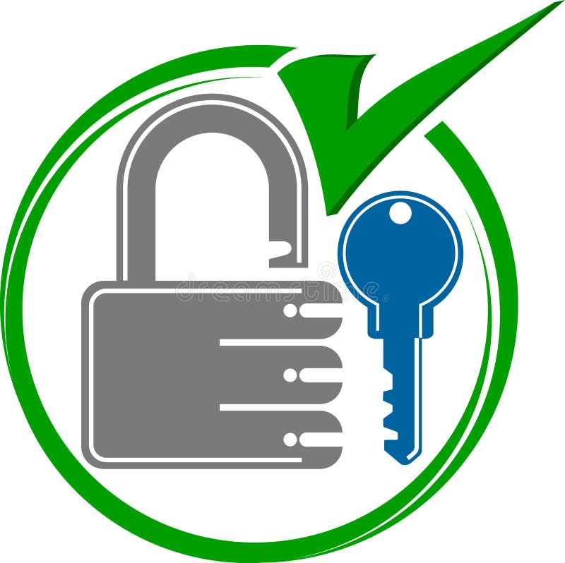 Lock and key logo stock vector. Illustration of open - 21786801