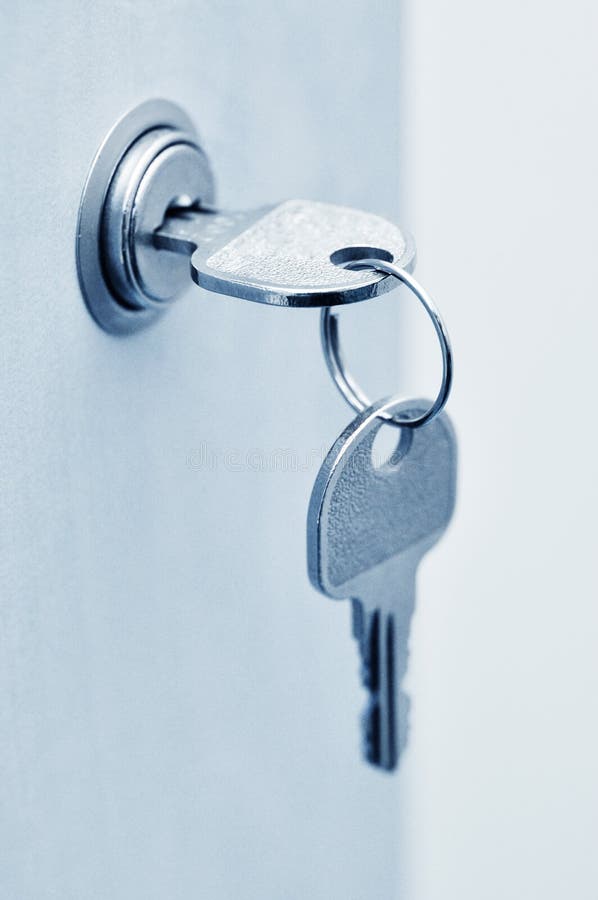 Key in lock stock photo. Image of design, closed, director - 27749824