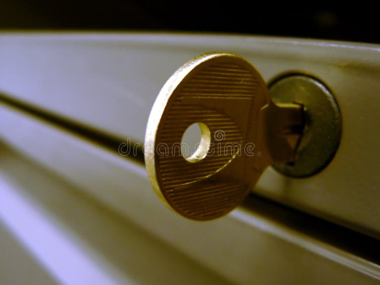 Key in lock stock photo. Image of cubicle, unlock, security - 3210242
