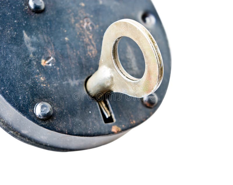 Key in the lock stock photo. Image of security, protect - 9653912