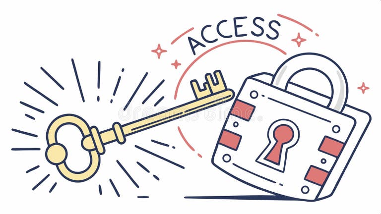 Key and Lock with Access Text, Security, Access Control, Lock, Key ...