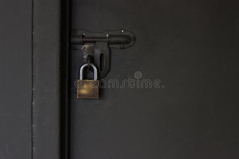 A Key Lock with Black Door. Stock Photo - Image of design, vintage ...
