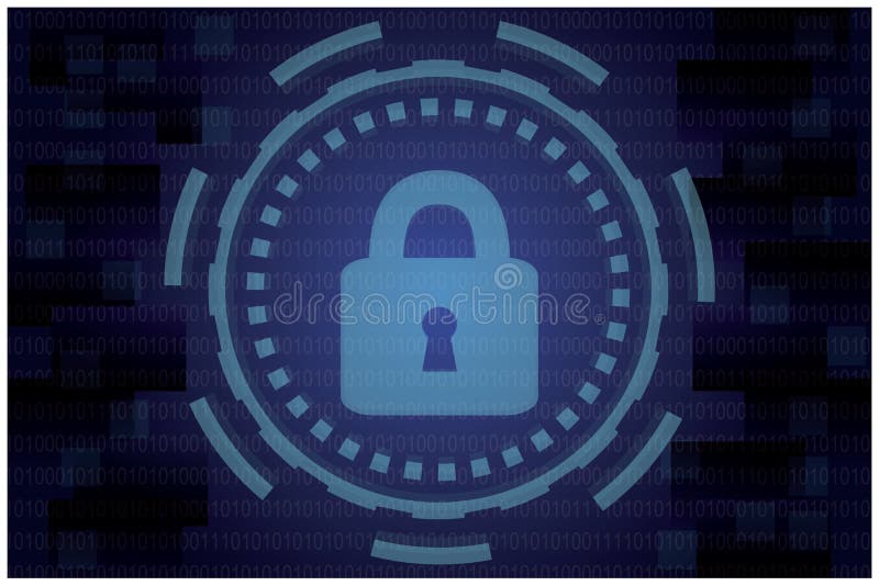 The key lock with code stock vector. Illustration of binary - 207670692