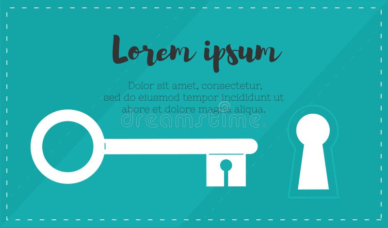 Key and Lock Design Template. Banner Mortgage Stock Illustration ...
