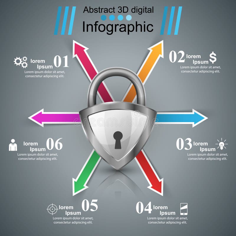 Key, Lock Icon. Business Infographic. Stock Vector - Illustration of ...