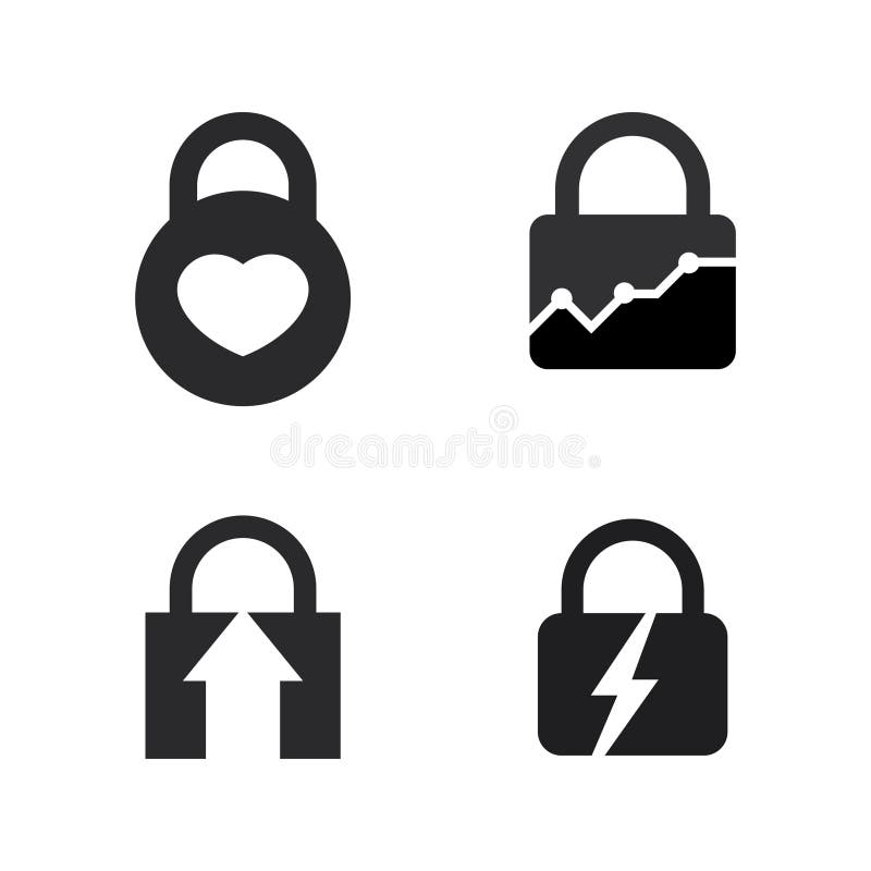 Key and Lock Icon Padlock Logo and Symbol Vector Design Stock ...
