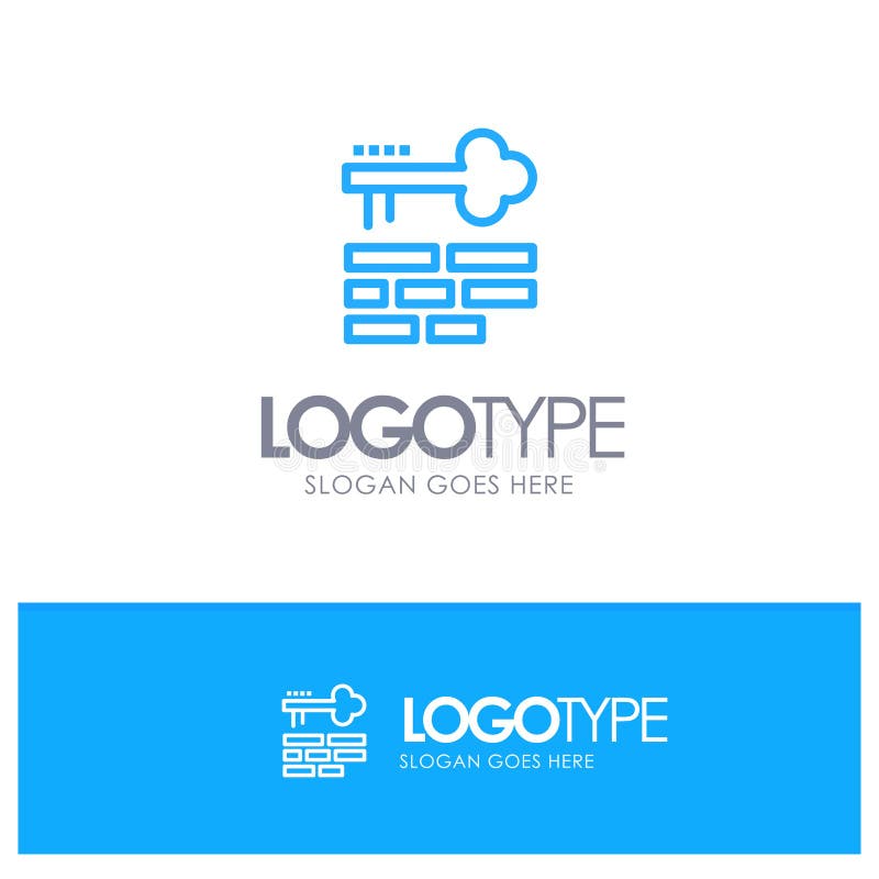 Key, Lock, Layout, Login Blue OutLine Logo with Place for Tagline Stock ...