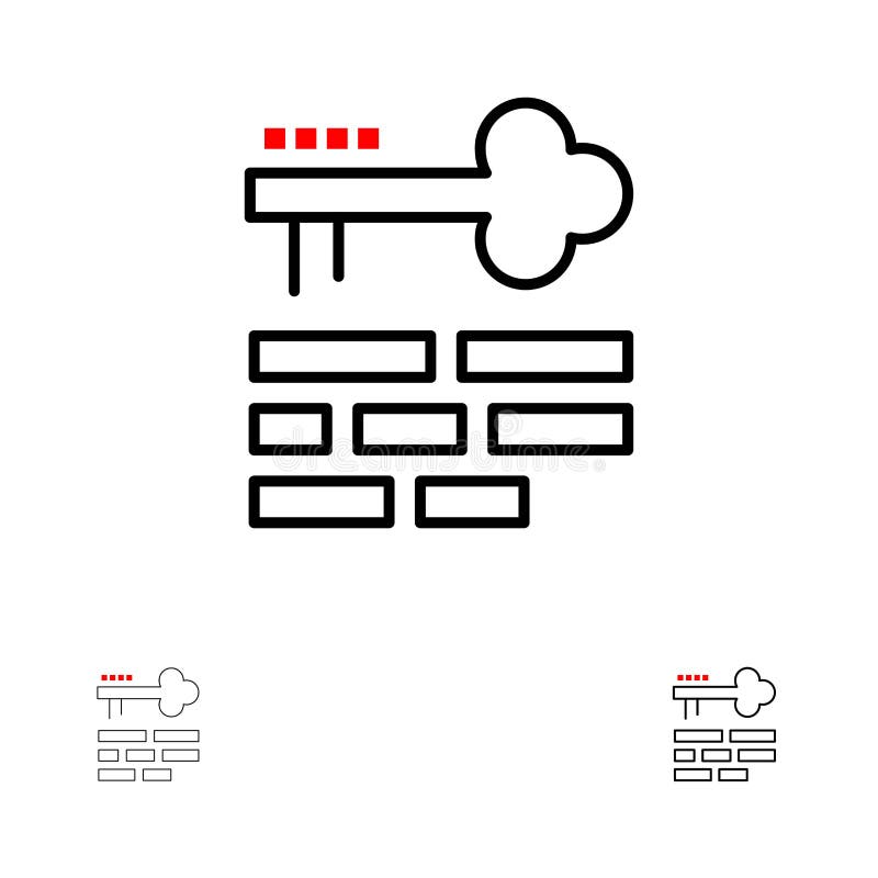 Key, Lock, Layout, Login Bold and Thin Black Line Icon Set Stock Vector ...