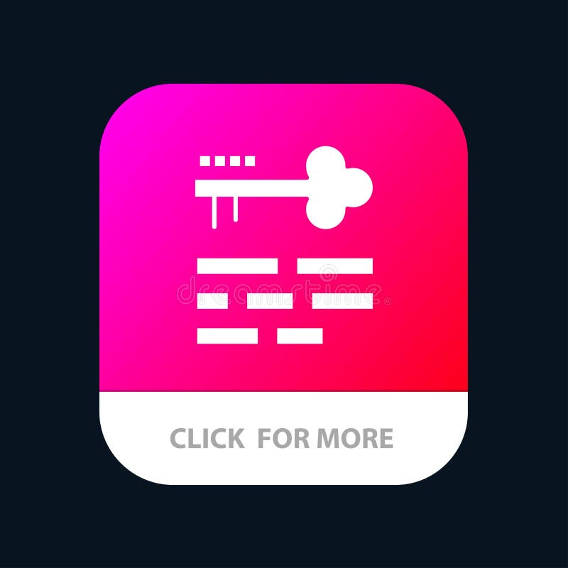 Key, Lock, Layout, Login Mobile App Button. Android and IOS Glyph ...
