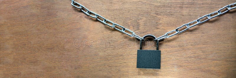 Key Lock Locked with a Chain on Table Stock Image - Image of antique ...