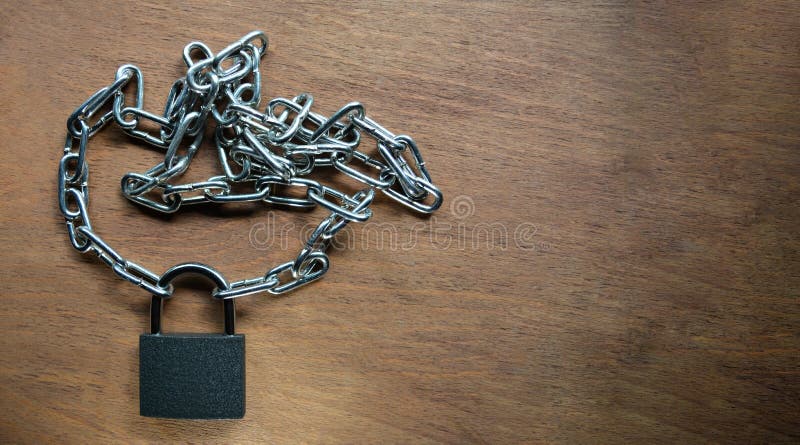 Key Lock Locked with a Chain on Table Stock Photo - Image of open ...