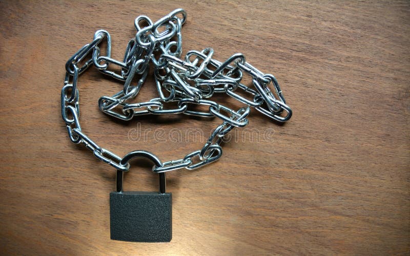Key Lock Locked with a Chain on Table Stock Photo - Image of open ...