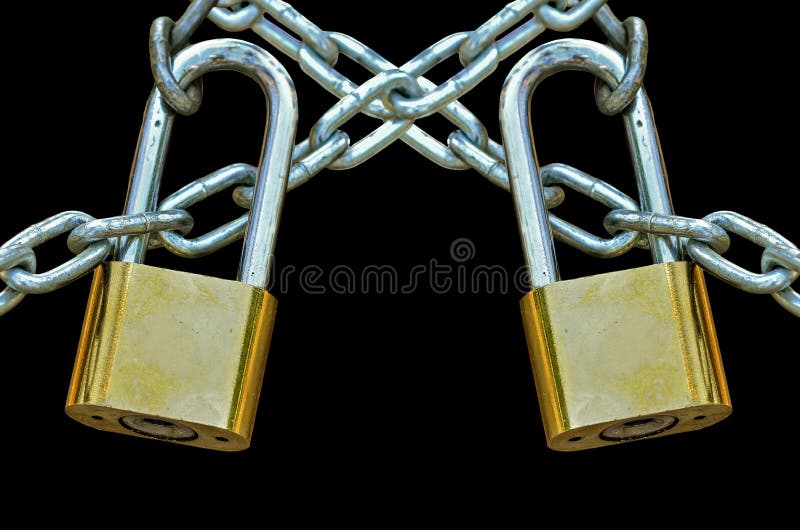 Key lock locked with chain stock photo. Image of isolation - 71792830