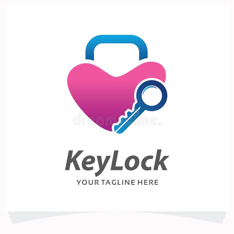 Key Lock Logo Design Template Stock Vector - Illustration of label ...