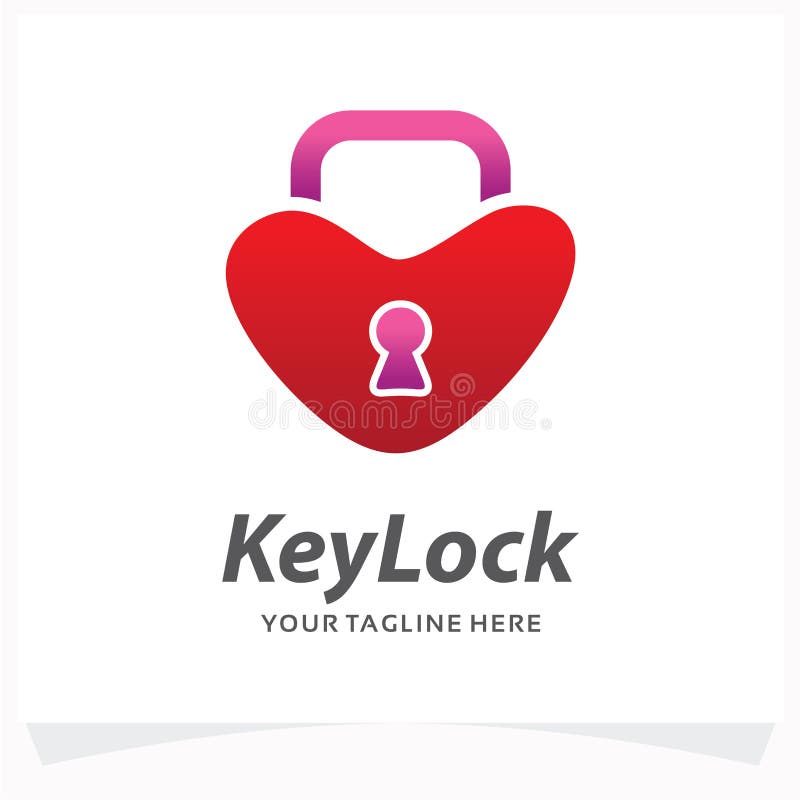 Key Lock Logo Design Template Stock Vector - Illustration of protect ...