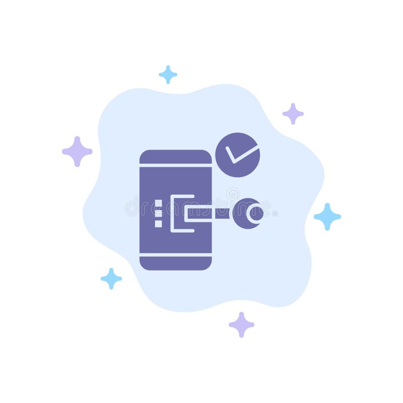 Key, Lock, Mobile, Open, Phone, Security Blue Icon on Abstract Cloud ...