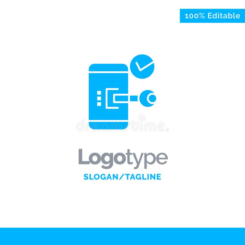 Key, Lock, Mobile, Open, Phone, Security Blue Solid Logo Template ...