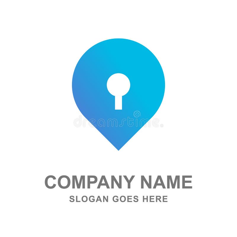 Key Lock Navigation Map Logo Vector Design Stock Vector - Illustration ...