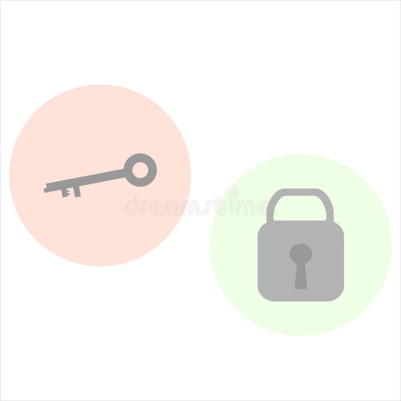 The Key and the Lock, Personal Data Security Concept in Simple Flat ...