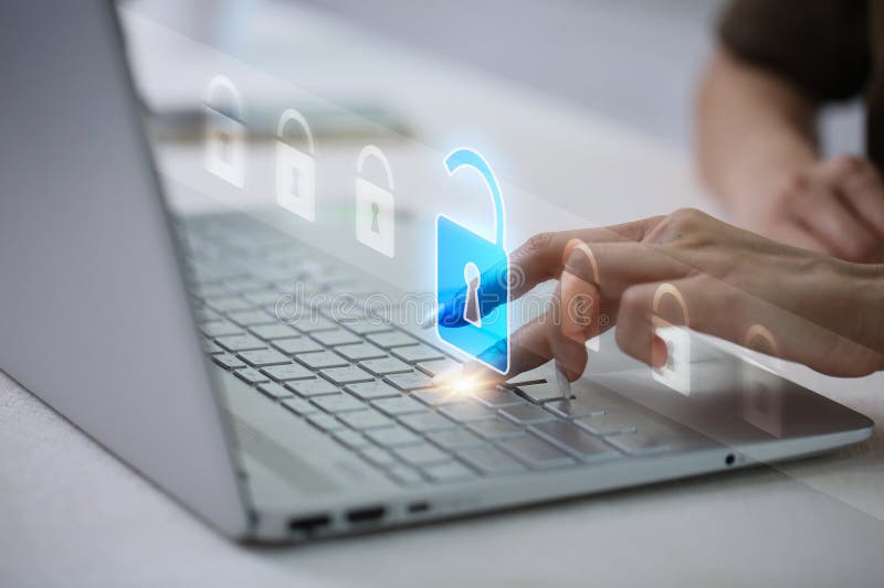 Key Lock Security System Abstract Technology World Digital Link Cyber ...