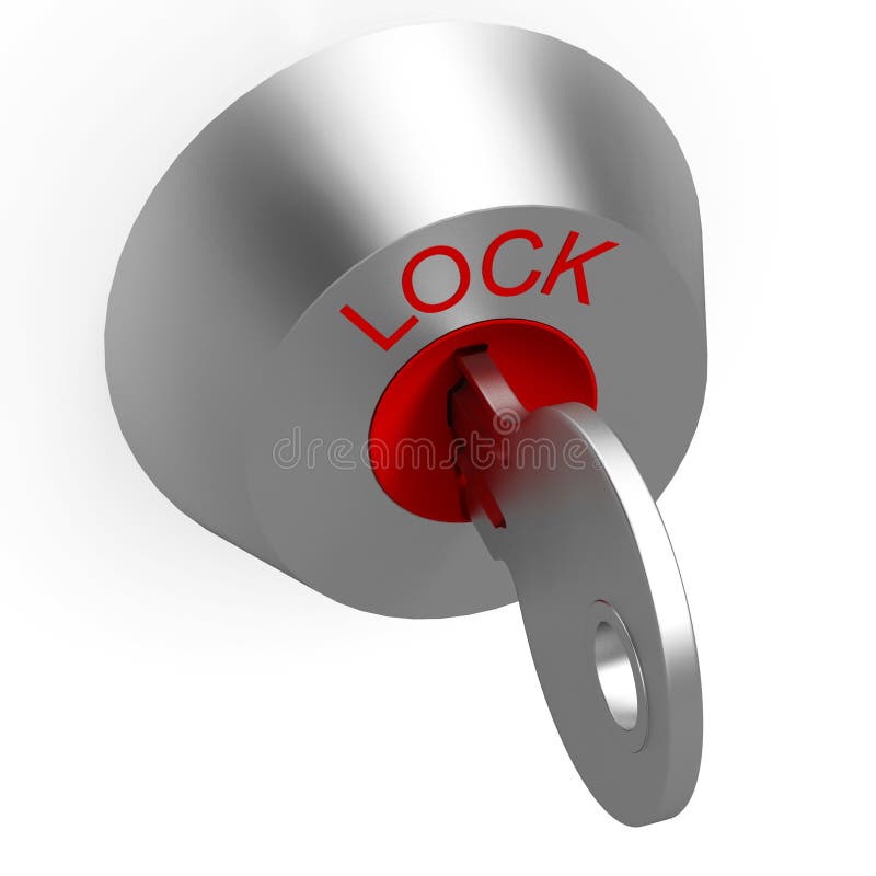 Key in Lock Showing Security Stock Photo - Image of protection ...
